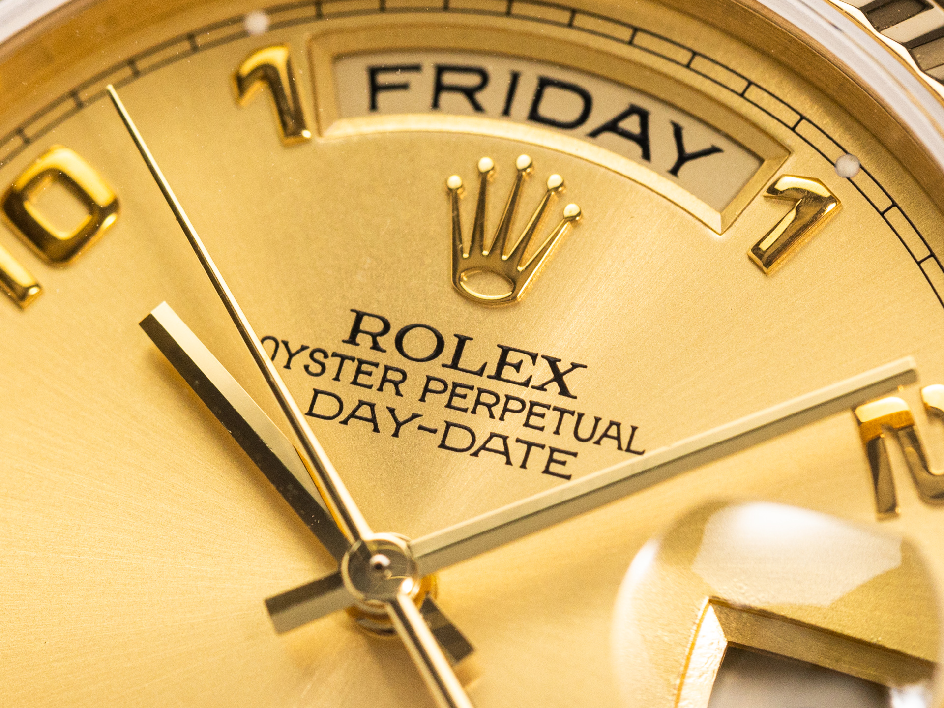 ROLEX Vintage DAY-DATE Ref-18038 18k Yellow Gold Single Quick Set Gold ...
