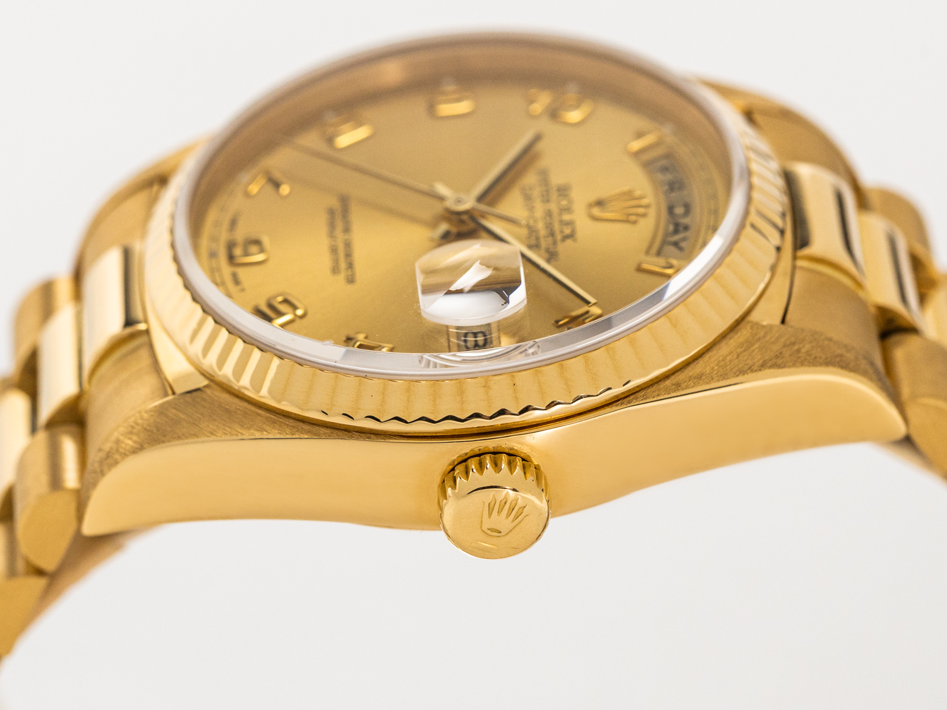 ROLEX Vintage DAY-DATE Ref-18038 18k Yellow Gold Single Quick Set Gold ...