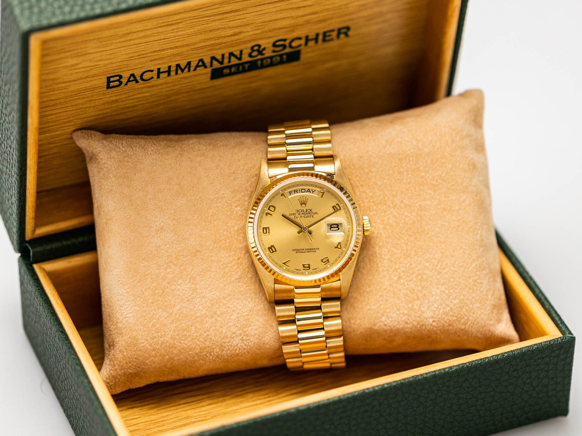 ROLEX Vintage DAY-DATE Ref-18038 18k Yellow Gold Single Quick Set Gold ...