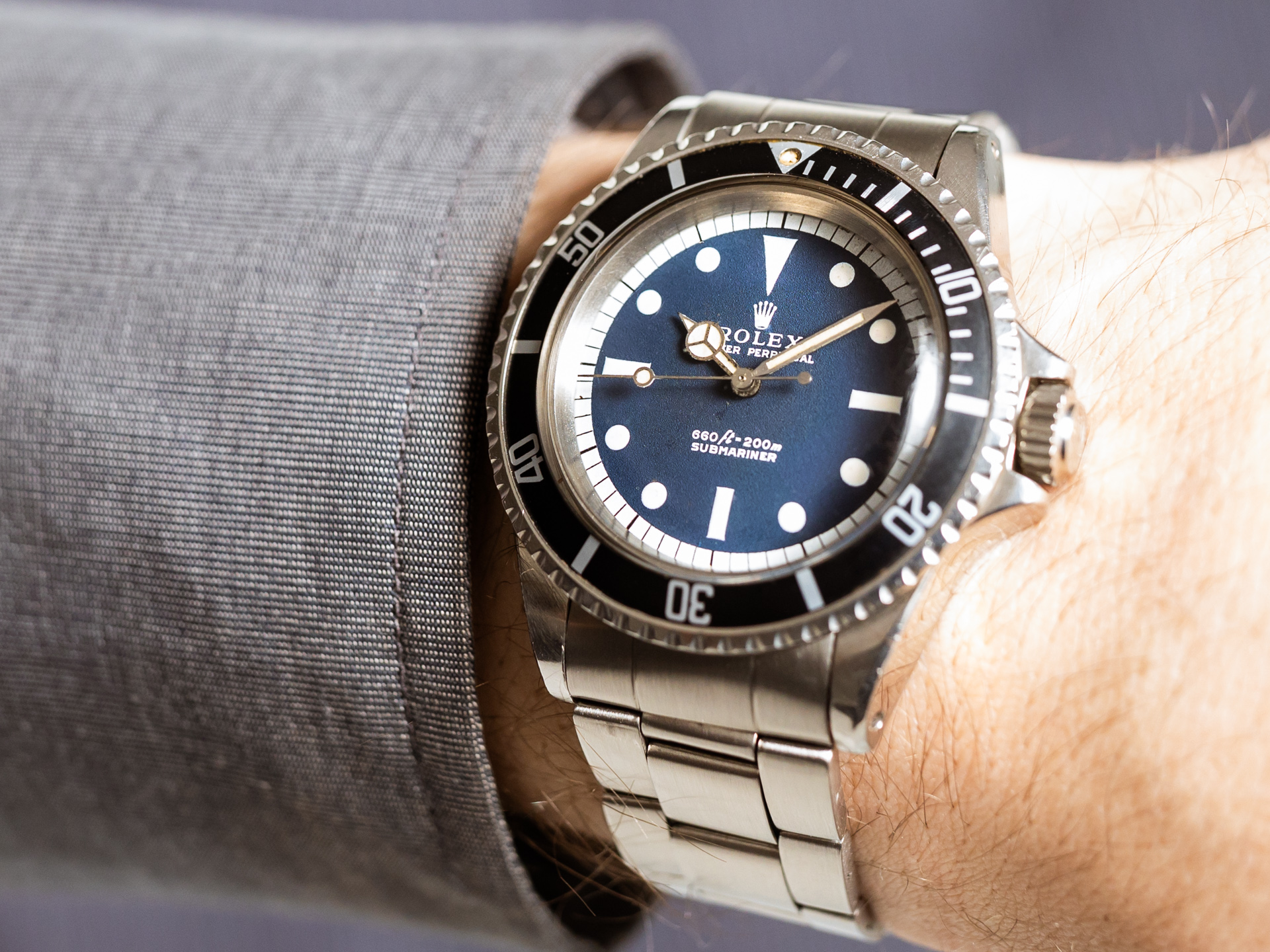 ROLEX Vintage SUBMARINER Ref-5513 PROTOTYPE Blue Piano Dial Steel Bj ...