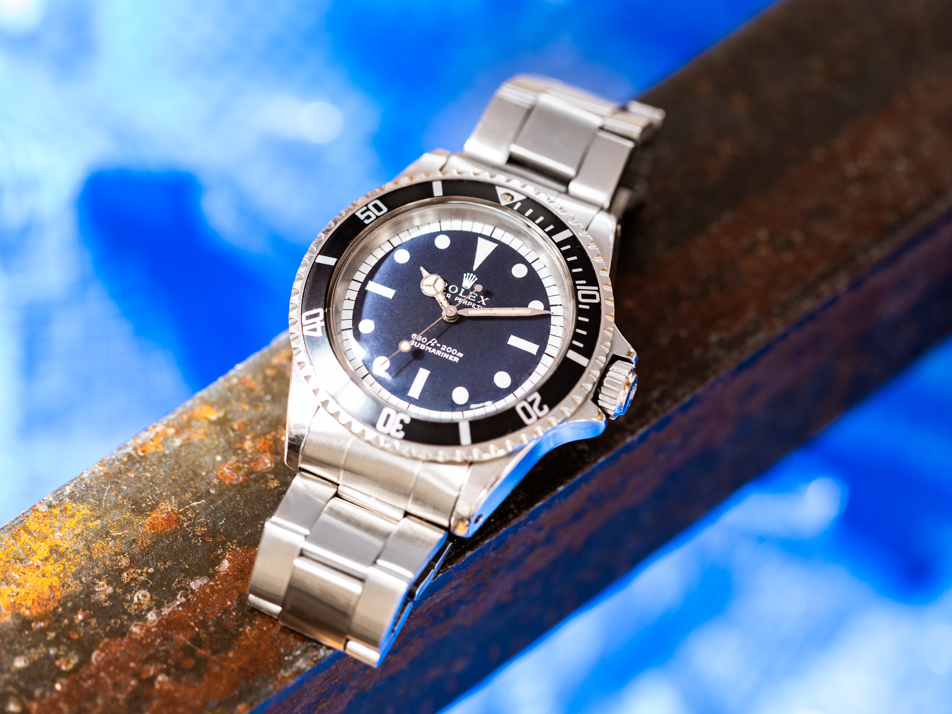 ROLEX Vintage SUBMARINER Ref-5513 PROTOTYPE Blue Piano Dial Steel Bj ...