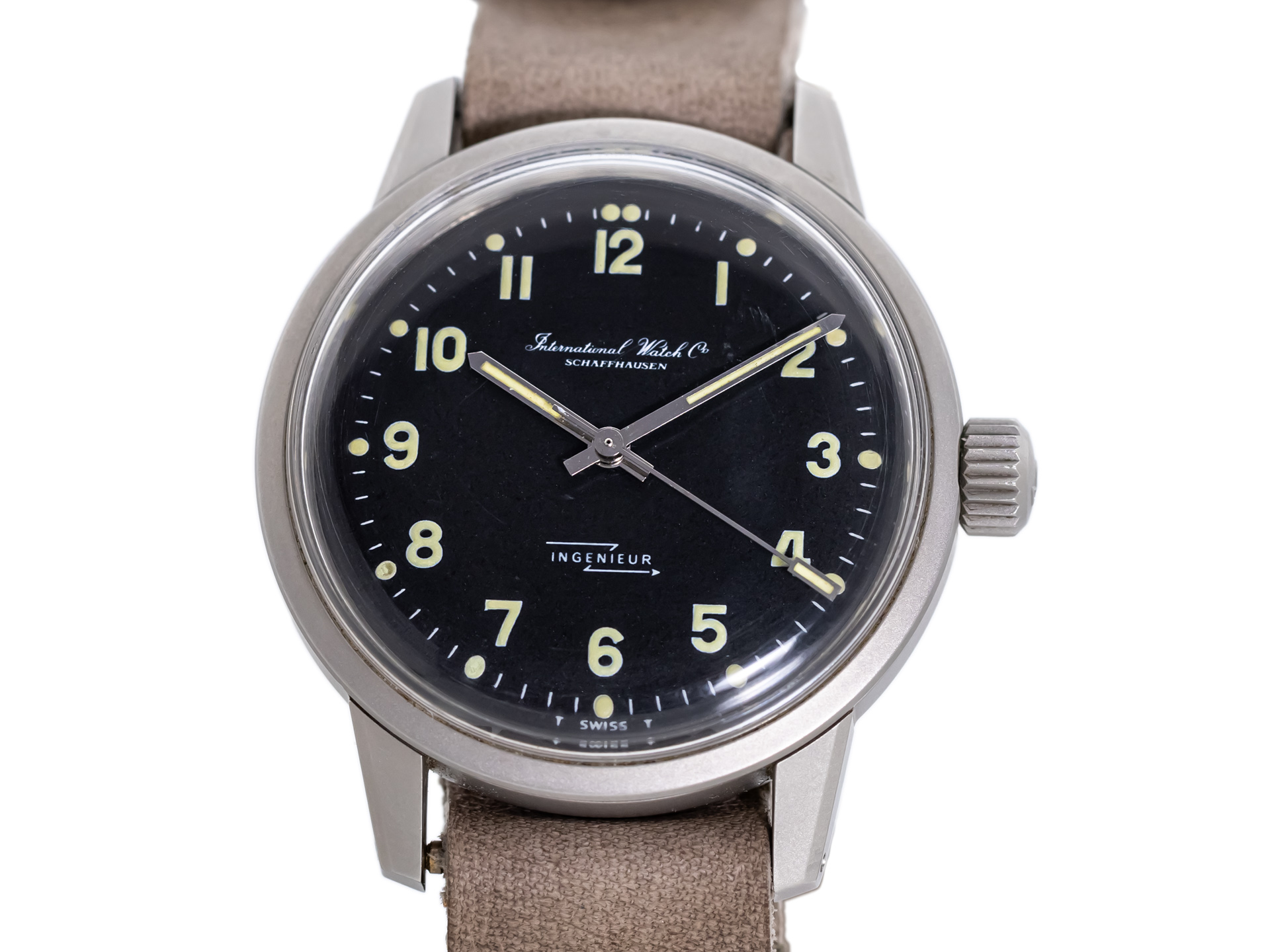 IWC Vintage INGENIEUR PROTOTYPE Ref 866 Brushed Steel Case Black ...