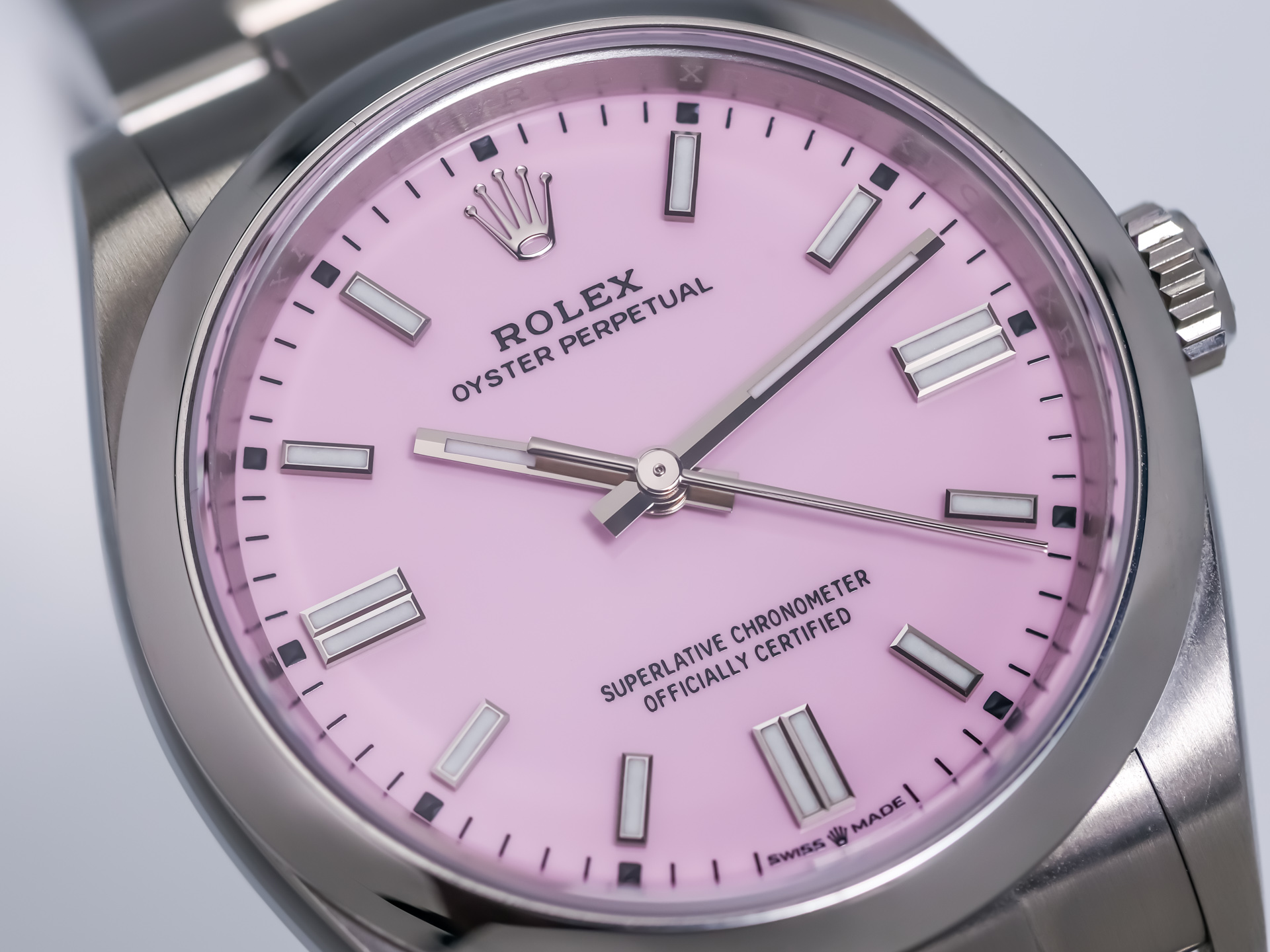ROLEX OYSTER PERPETUAL Ref-126000 Stainless Steel Candy Pink Dial Box ...